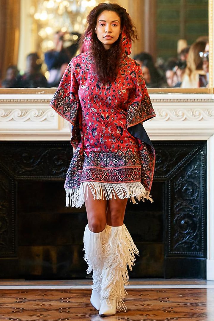 Multi-Colored Printed Poncho Mini Dress by Dash and Dot at Pernia's Pop ...