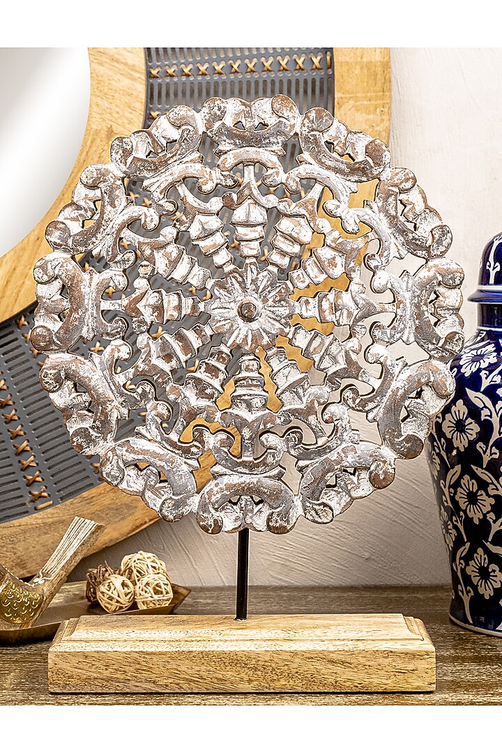 Grey Wooden Round Table Decor by The 7 Dekor at Pernia's Pop Up Shop 2024