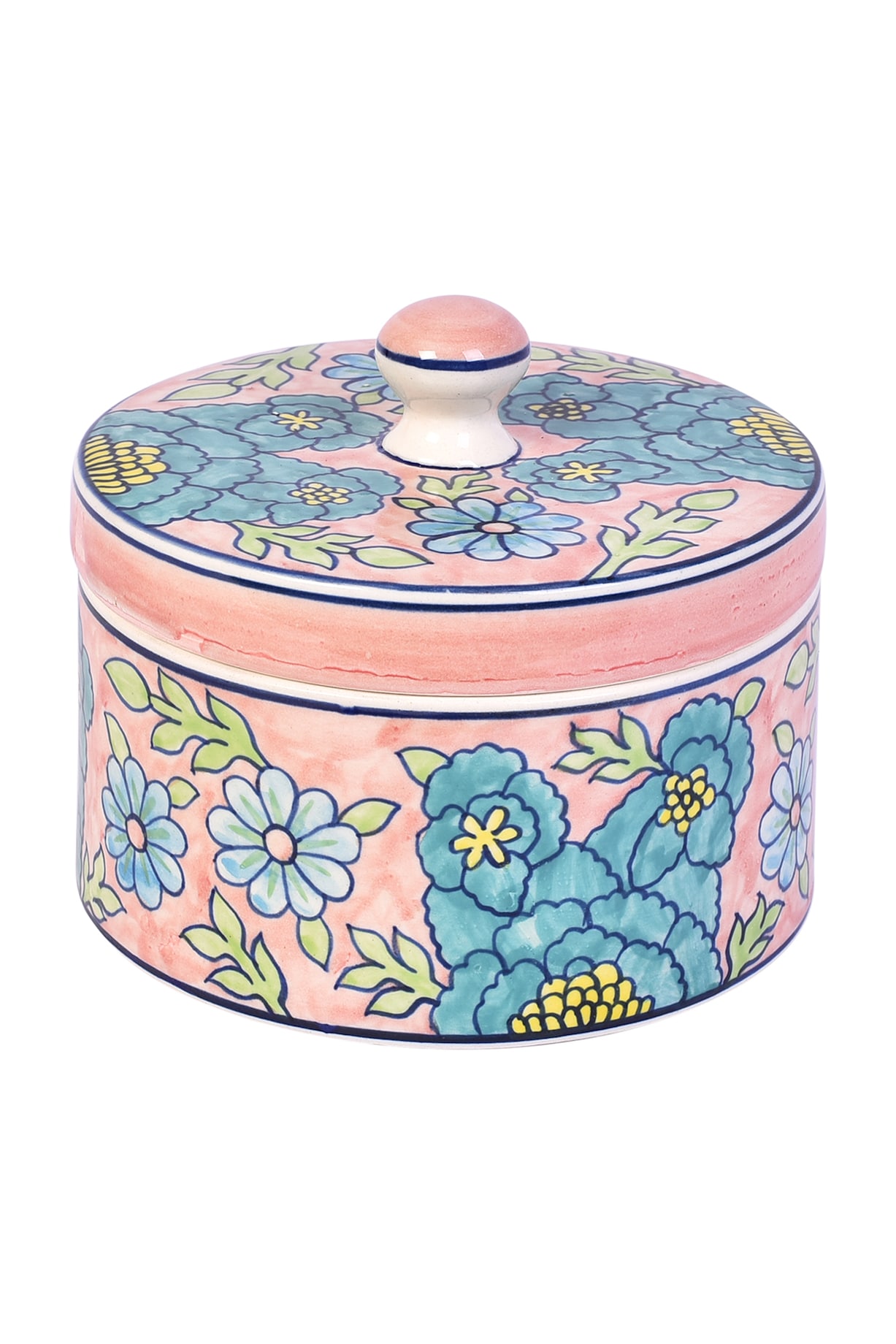 Pastel Green Ceramic Handcrafted Multi-Purpose Jars (Set of 2) Design ...