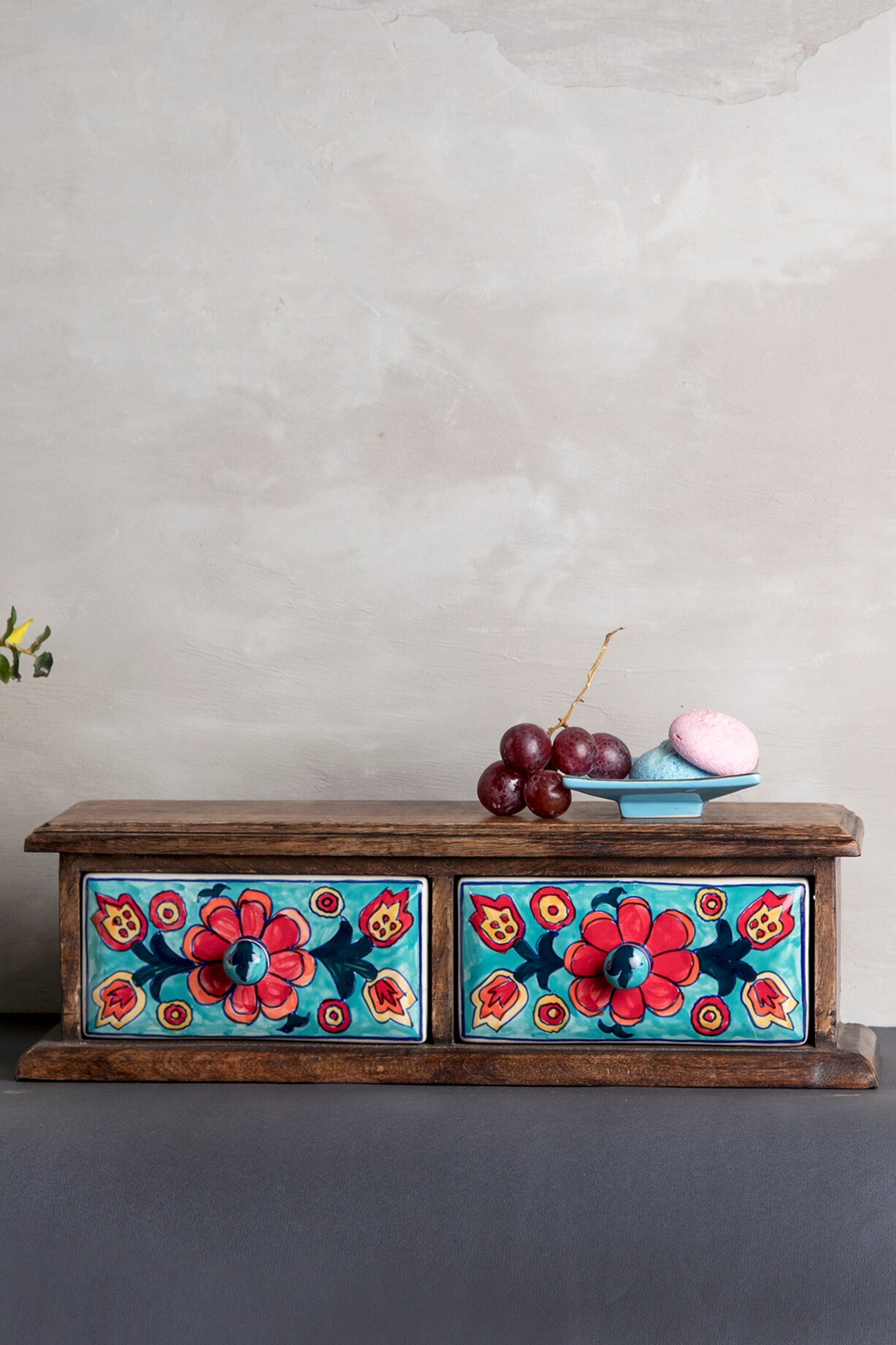 Blue & Red Wood & Ceramic Cabinet by The 7 DeKor at Pernia's Pop Up ...