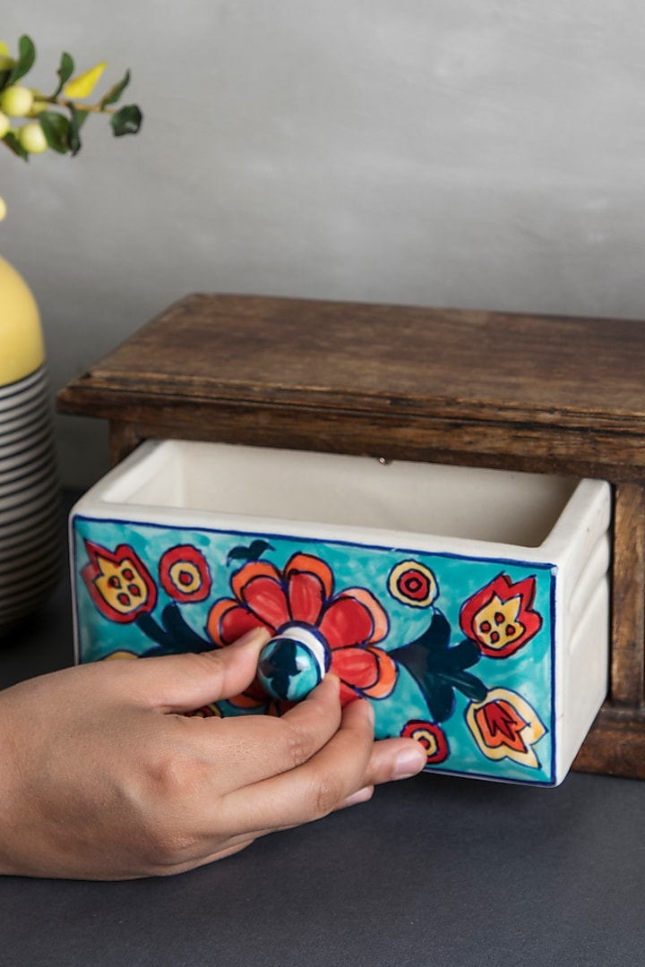 Blue & Red Wood & Ceramic Cabinet by The 7 DeKor at Pernia's Pop Up ...