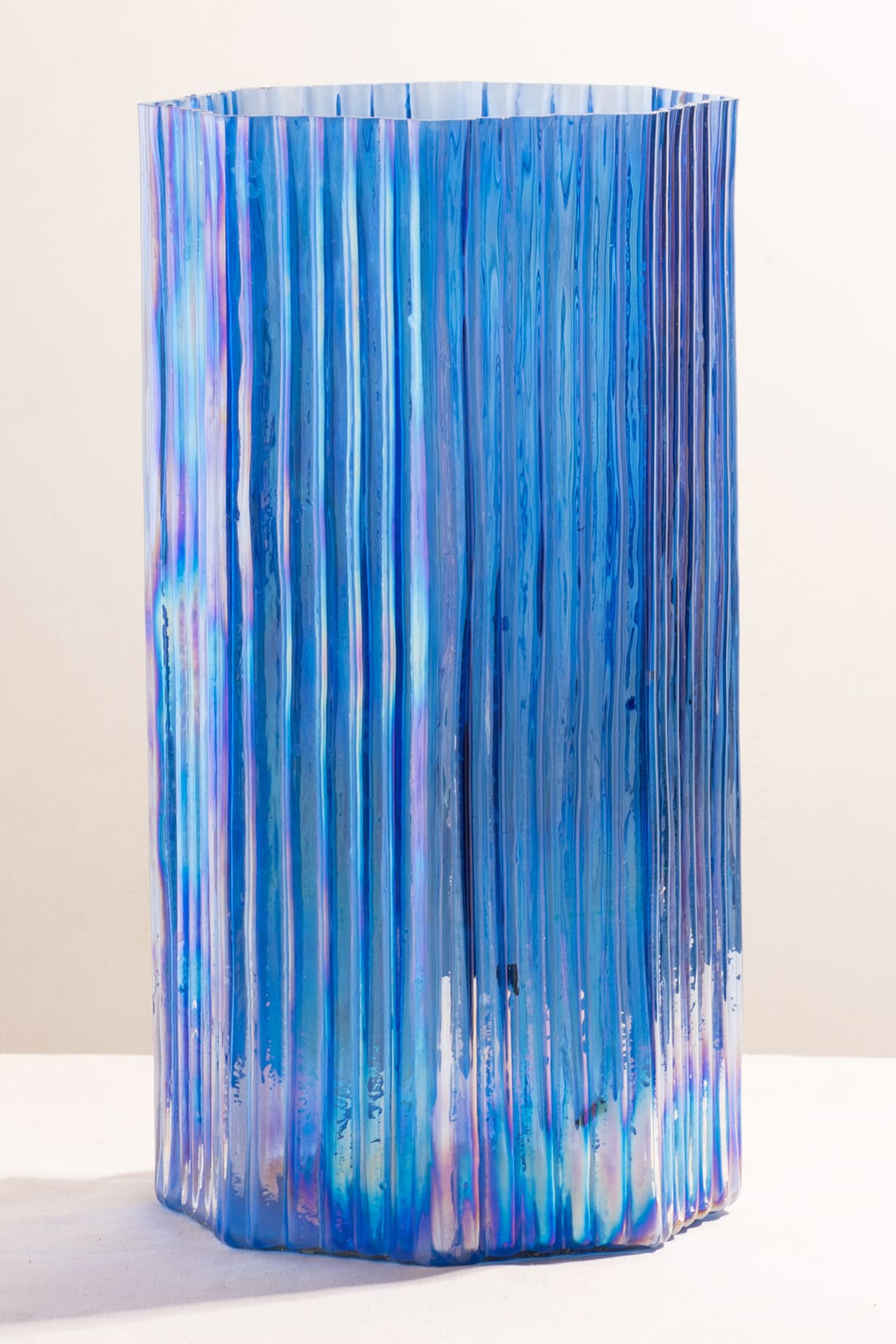 Blue Fluted Glass Vase by The 7 Dekor at Pernia's Pop Up Shop 2025