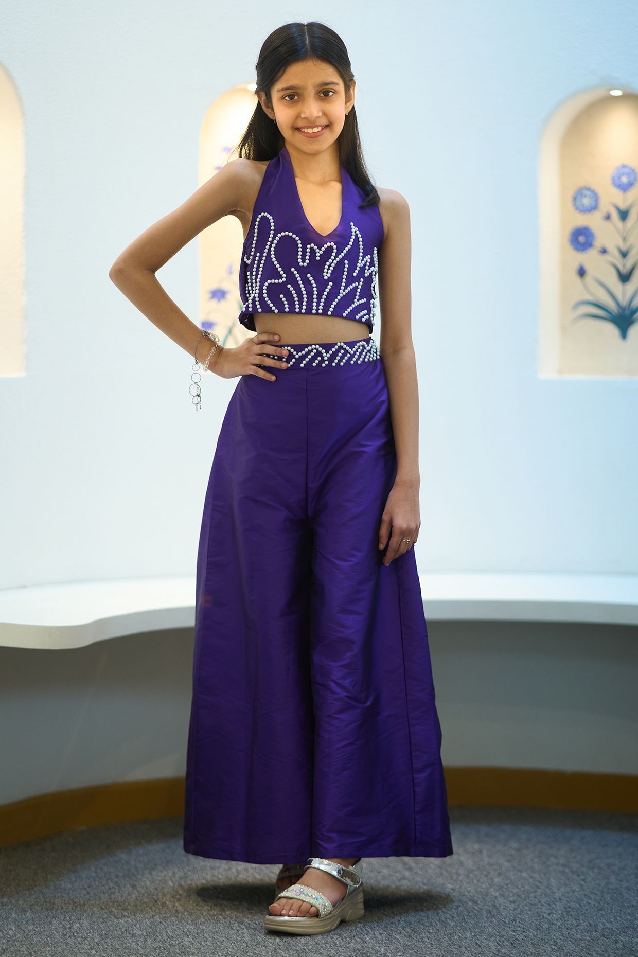 Purple Taffeta Co-Ord Set For Girls by Devils N Angels at Pernia's Pop ...