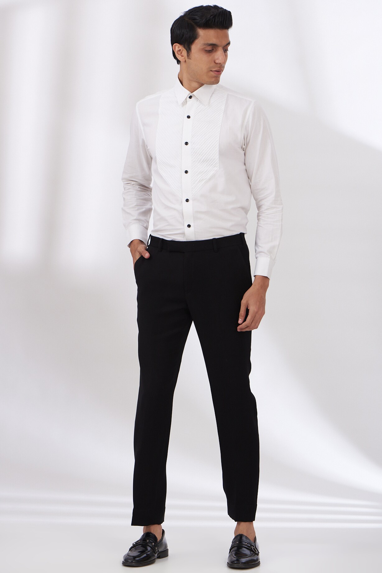 Buy Dev Kumar Black Terry Rayon Embroidered Tuxedo Set at Pernia'sPopUpShopMen 2025