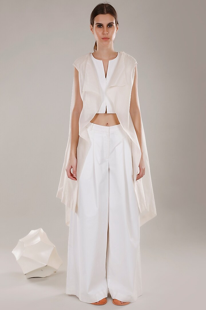 Ivory Thread Embroidered Overlay by DHI at Pernia's Pop Up Shop 2024