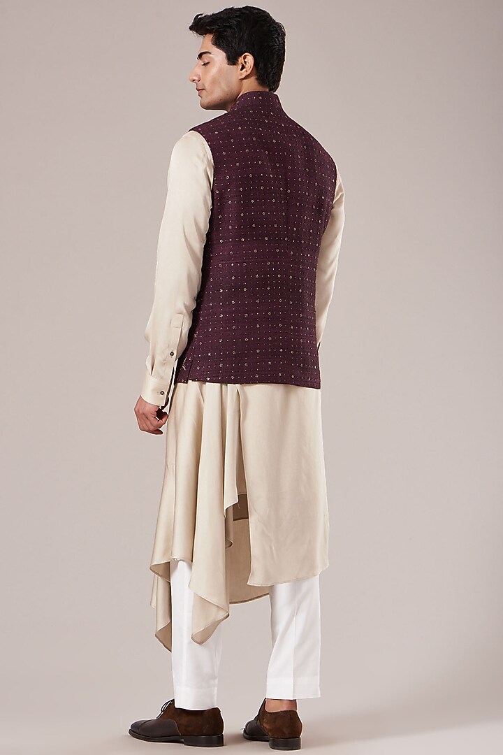 Old Mauve Embroidered Jawahar Jacket Design by Dhruv Vaish at Pernia's ...