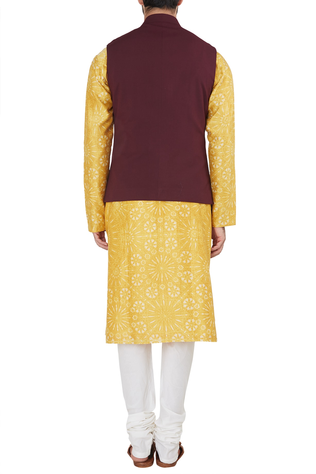 Burnt ruby asymmetrical nehru jacket available only at Pernia's Pop Up ...