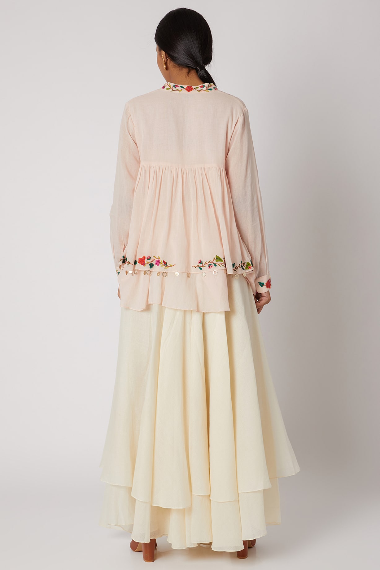 Rose Pink Embroidered Tunic by Divya Anand at Pernia's Pop Up Shop 2025