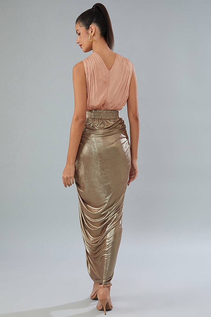 Old Rose Silk & Cotton Lycra Hand Embroidered Top by Divya Jain at Pernia's Pop Up Shop 2025