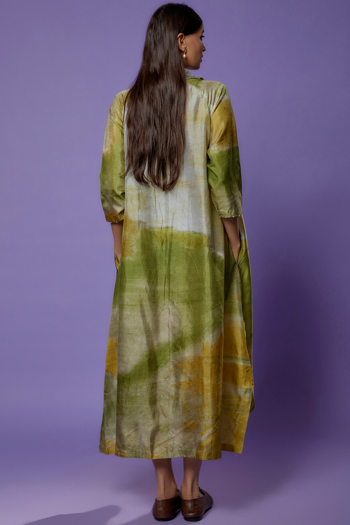 Lime Green Mulberry Silk Printed Tunic by Divyam Mehta at Pernia's Pop ...