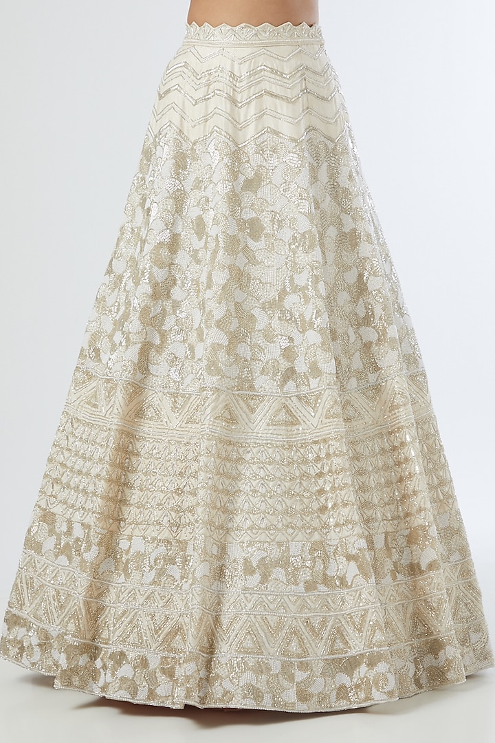Ivory Embroidered Lehenga Set Design by Disha Patil at Pernia's Pop Up ...