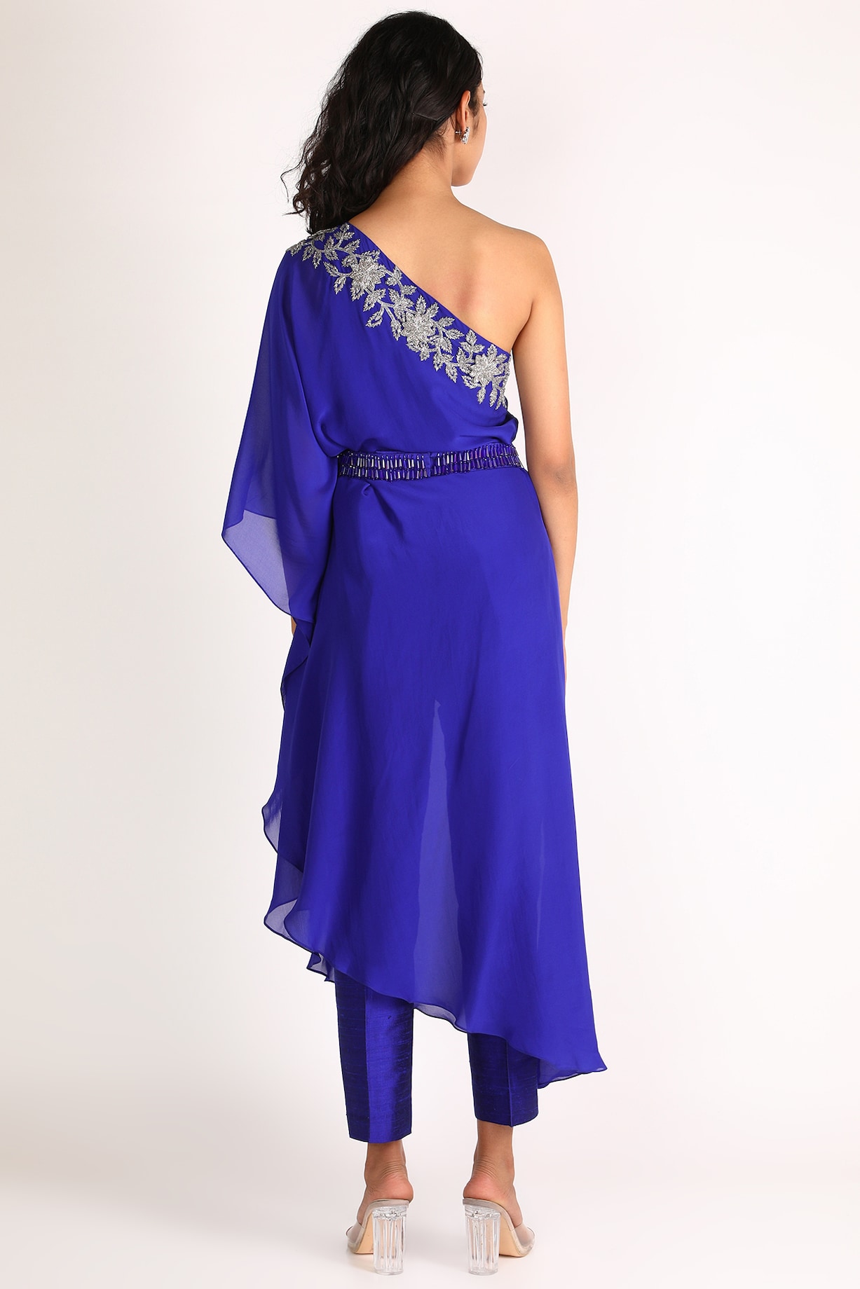 Cobalt Blue Embroidered Tunic Set Design by Diksha Tandon at Pernia's ...