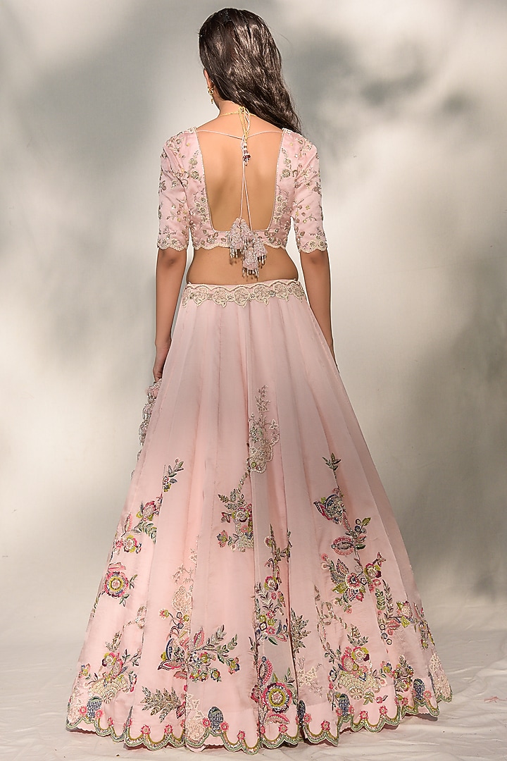 Rose Pink Embroidered Bridal Lehenga Set by Dolly J at Pernia's Pop Up ...