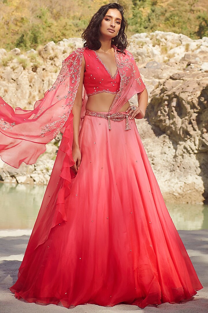 Fuchsia Embroidered Wedding Lehenga Set by Dolly J at Pernia's Pop Up ...
