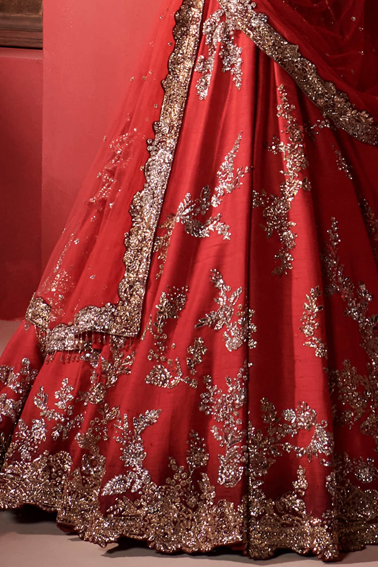 Orange & Sangria Kamdani Bridal Lehenga Set by Dolly J at Pernia's Pop ...