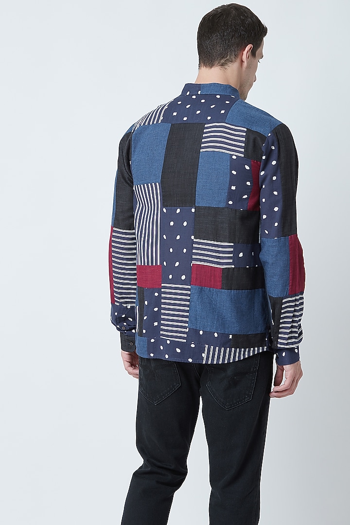 Multi Colored Patch Work Shirt by Doodlage Men at Pernia's Pop Up Shop 2024