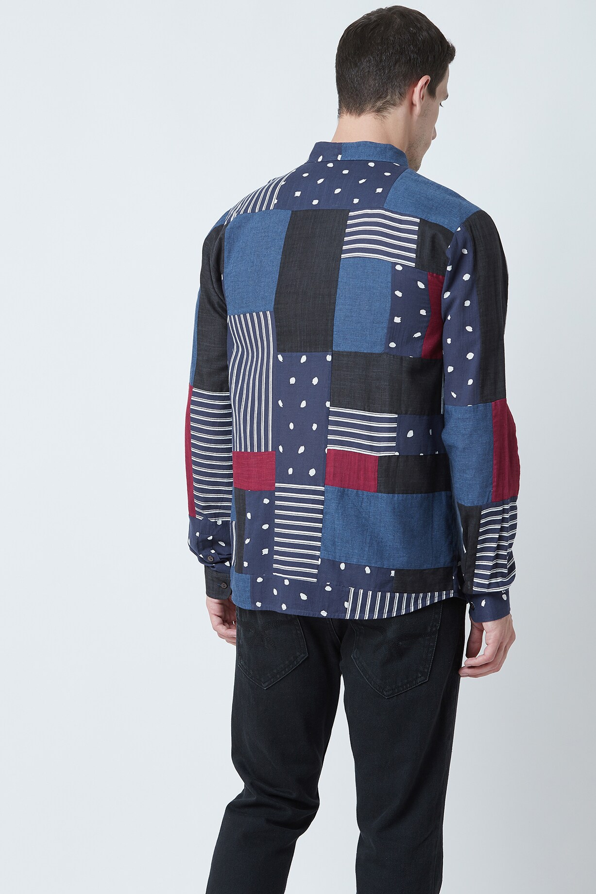 Multi Colored Patch Work Shirt by Doodlage Men at Pernia's Pop Up Shop 2024