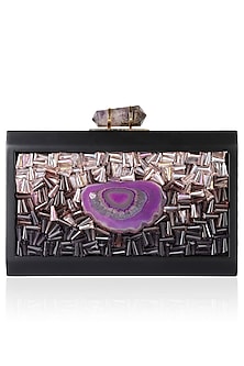 Duet luxury presents Black frame crystal and purple rock embellished ...