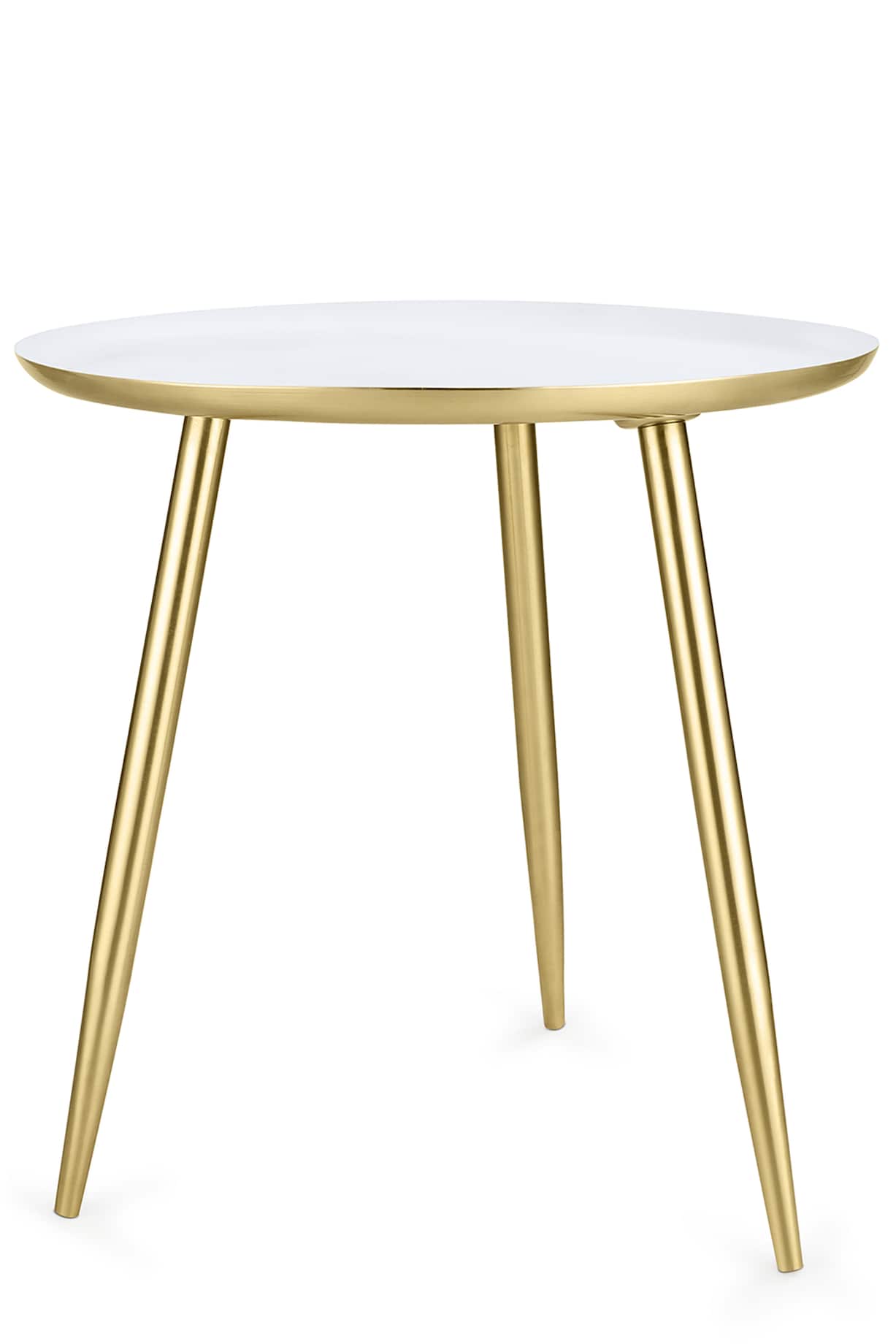 White & Golden Three Legged Table Design by Metl & Wood at Pernia's Pop ...