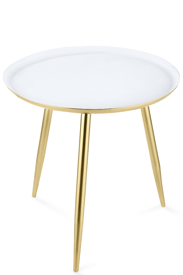 White & Golden Three Legged Table Design by Metl & Wood at Pernia's Pop ...