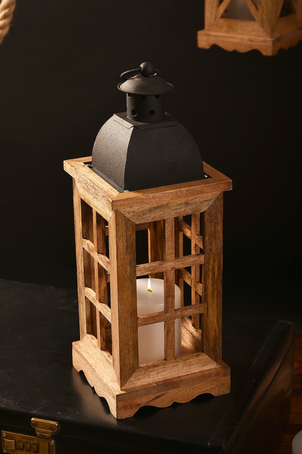 Rustic Brown Wood & Iron Lantern by Metl & Wood at Pernia's Pop Up Shop ...