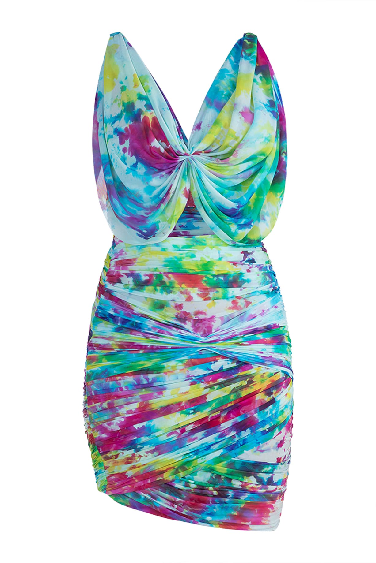 Multi Colored Tie-Dye Mini Dress Design by Deme by Gabriella at Pernia ...