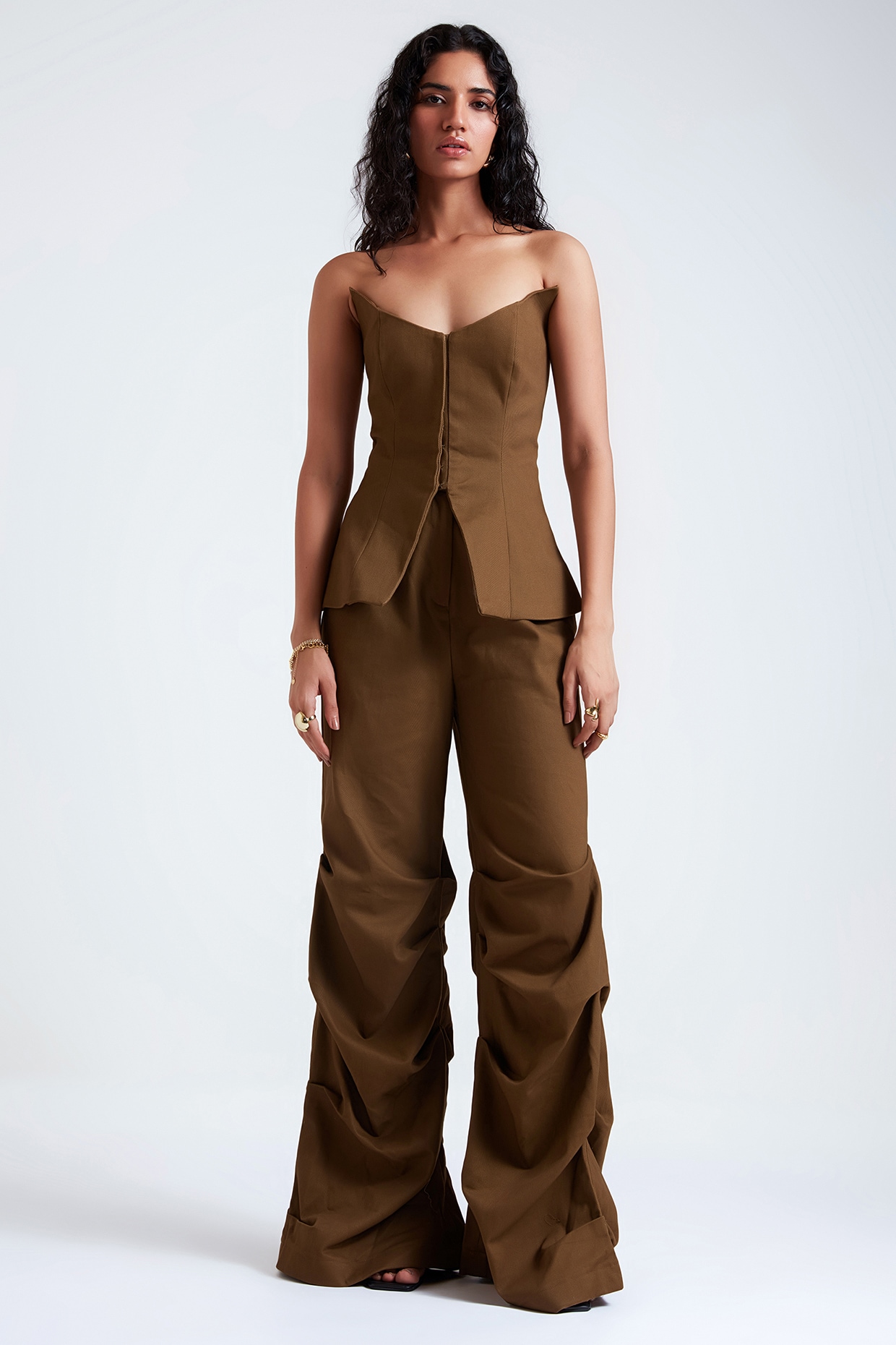 Military Olive Green Denim Drill Co-Ord Set by Deme by Gabriella at ...
