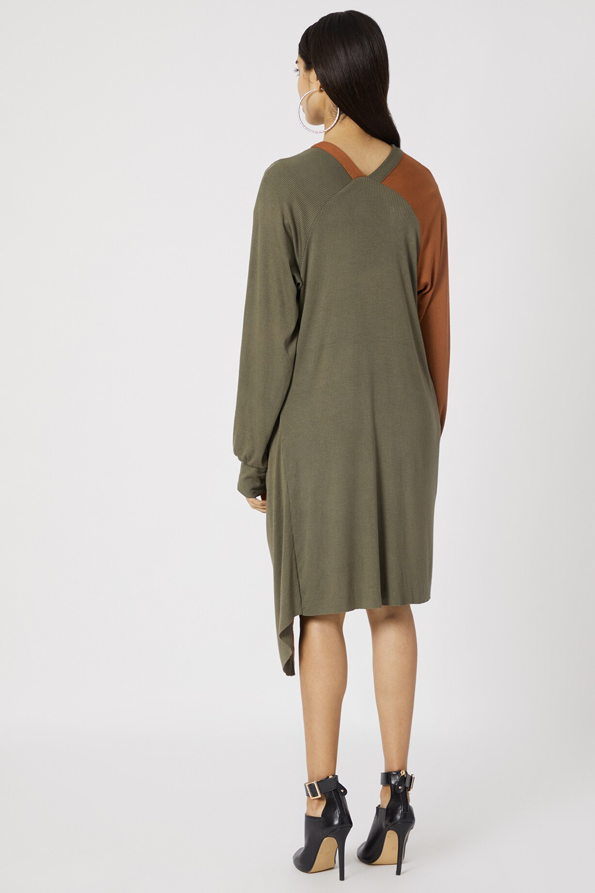 Olive Green & Rust Orange Shirt Dress by Deme by Gabriella at Pernia's ...