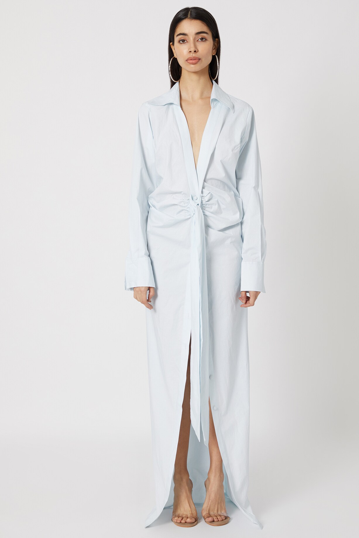 Pale Blue Long Shirt Gown by Deme by Gabriella at Pernia's Pop Up Shop 2024