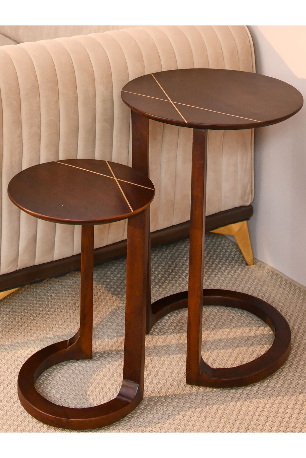 Brown Nevada Round Nesting Table (Set of 2) by Mason Home at Pernia's ...