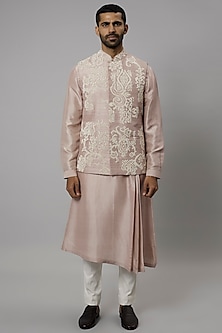 Ivory Embroidered Sadri Bundi Jacket Set by Divyam Mehta Men at Pernia ...