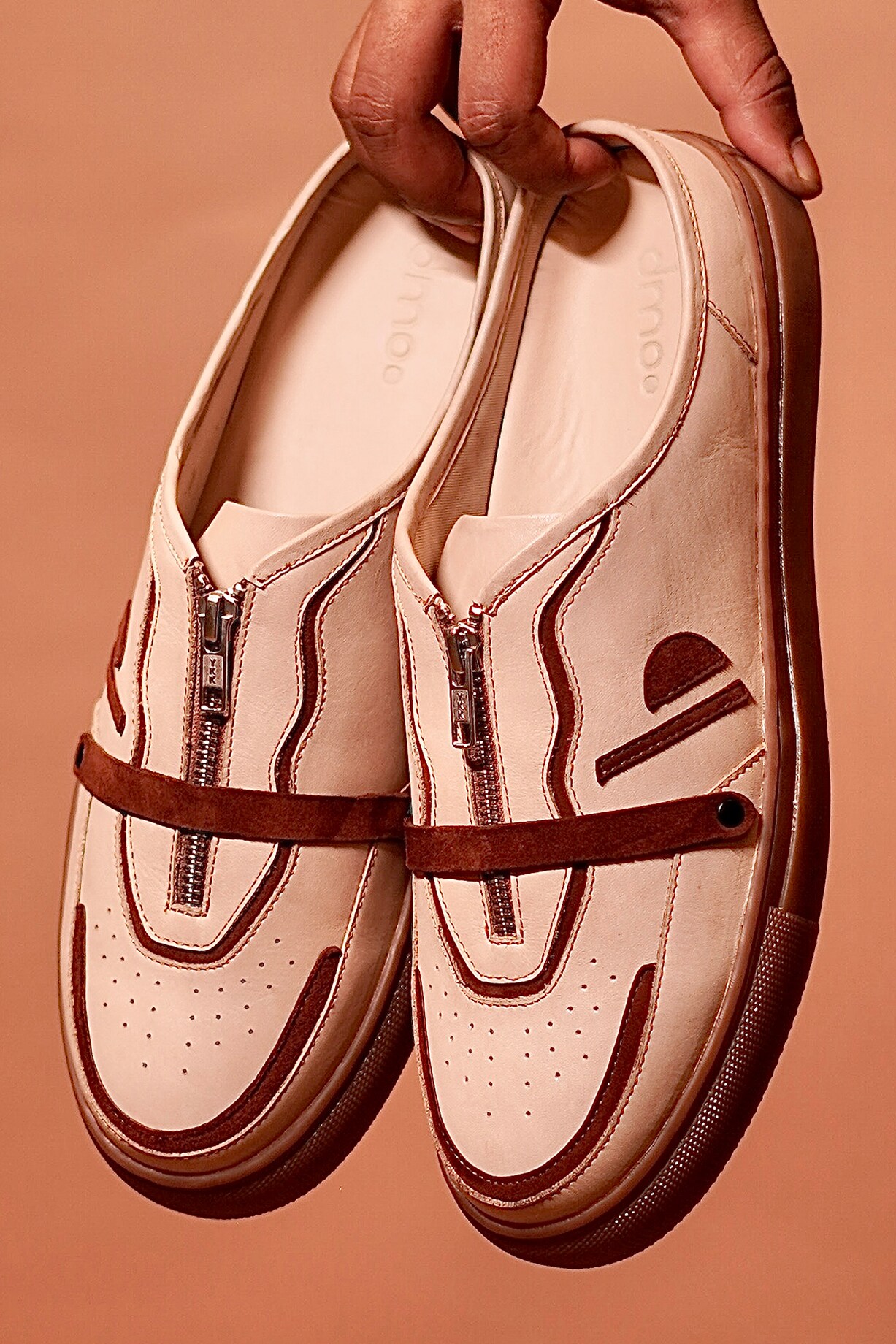 Mocha-Colored Grain Leather Mules by Dmodot at Pernia's Pop Up Shop 2025