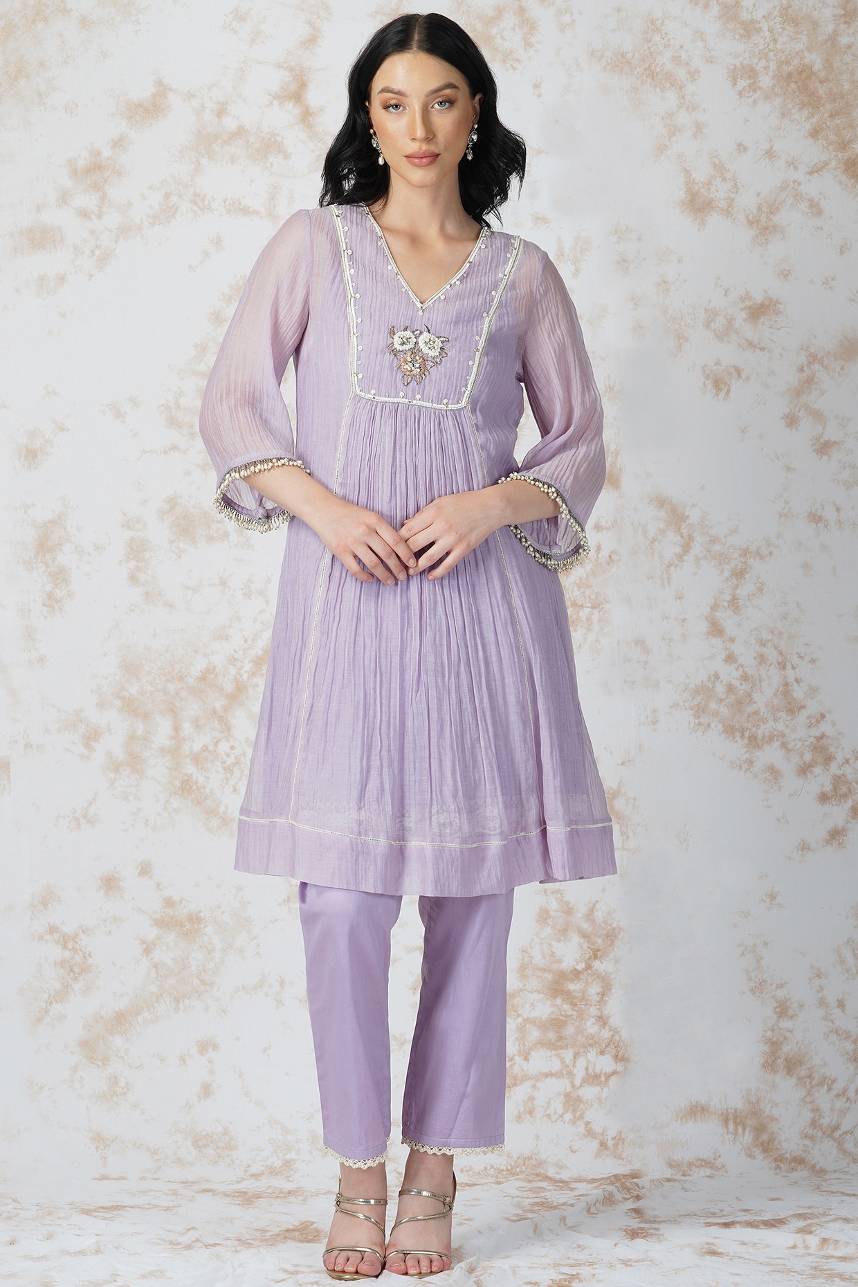 Mauve Embroidered Tunic Set by Devyani Mehrotra at Pernia's Pop Up Shop ...