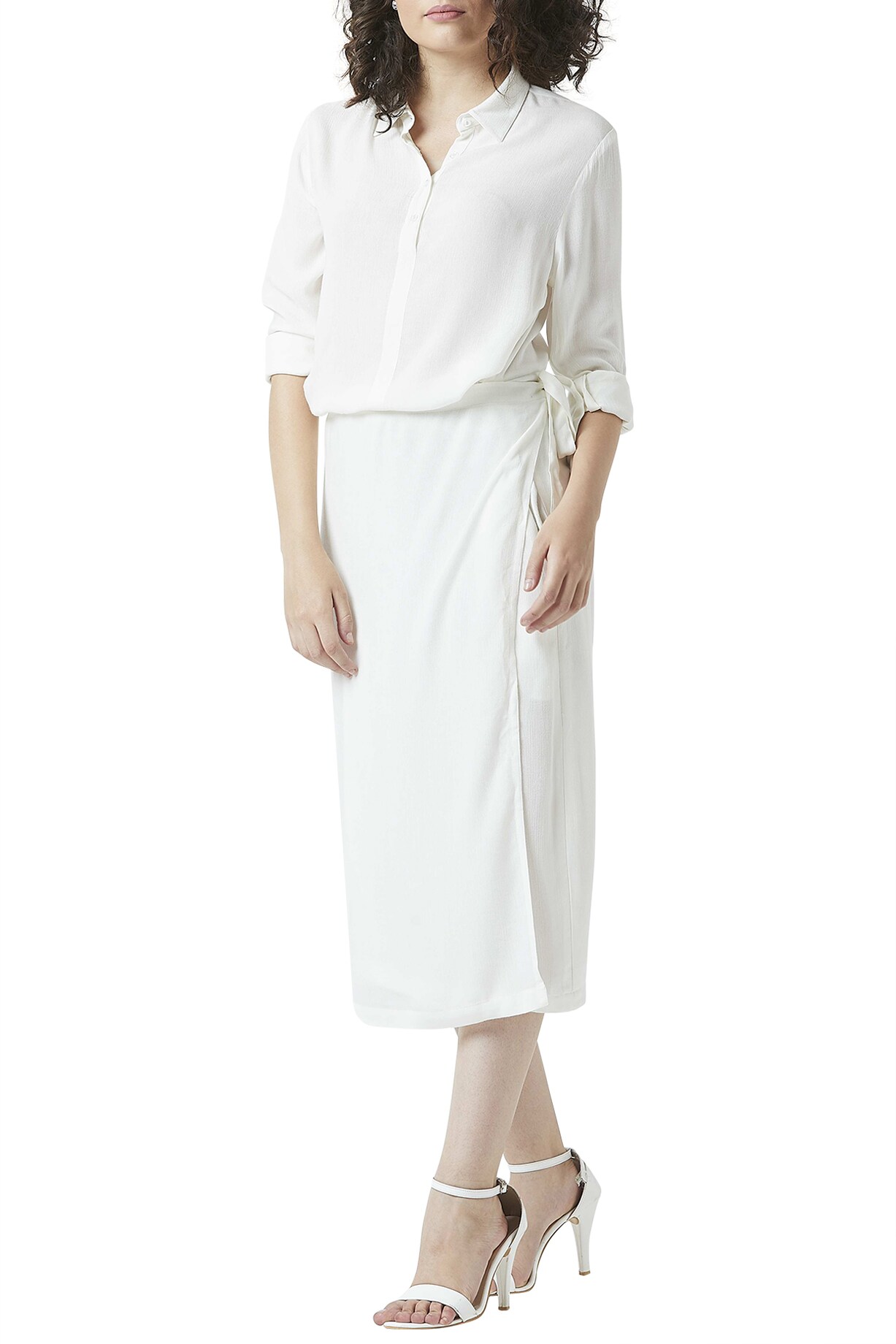 White Handcrafted Overlap Dress Design by Doodlage at Pernia's Pop Up ...