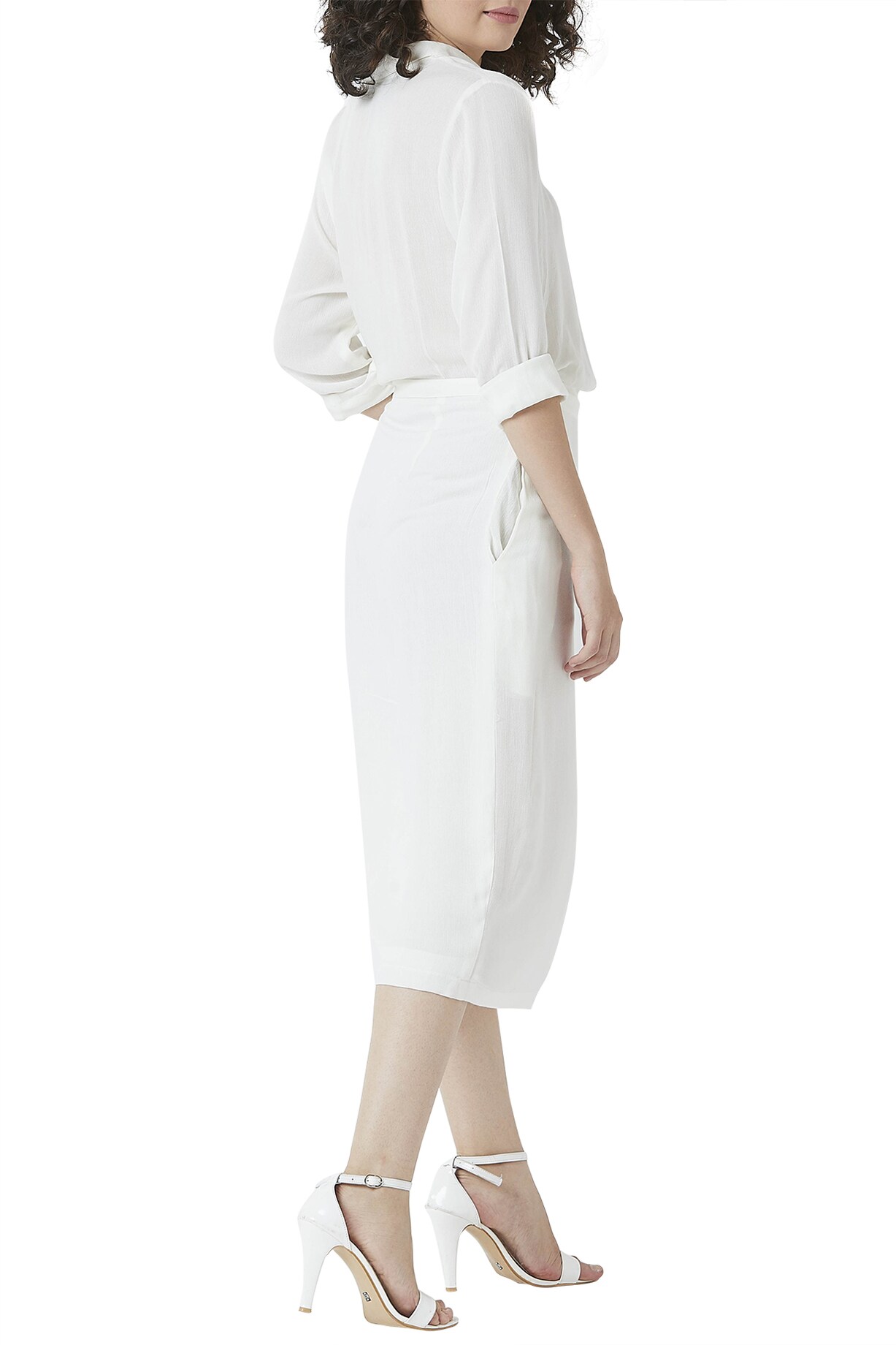 White Handcrafted Overlap Dress Design by Doodlage at Pernia's Pop Up ...