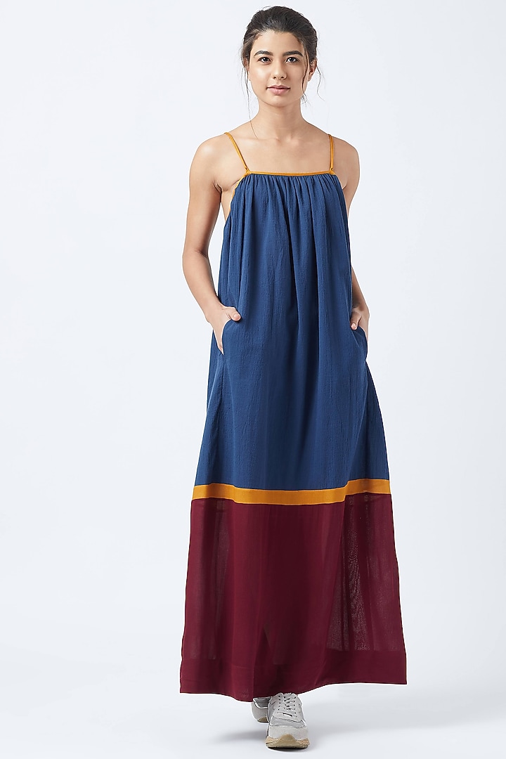 Mabel Blue Maxi Strap Dress by Doodlage at Pernia's Pop Up Shop 2024