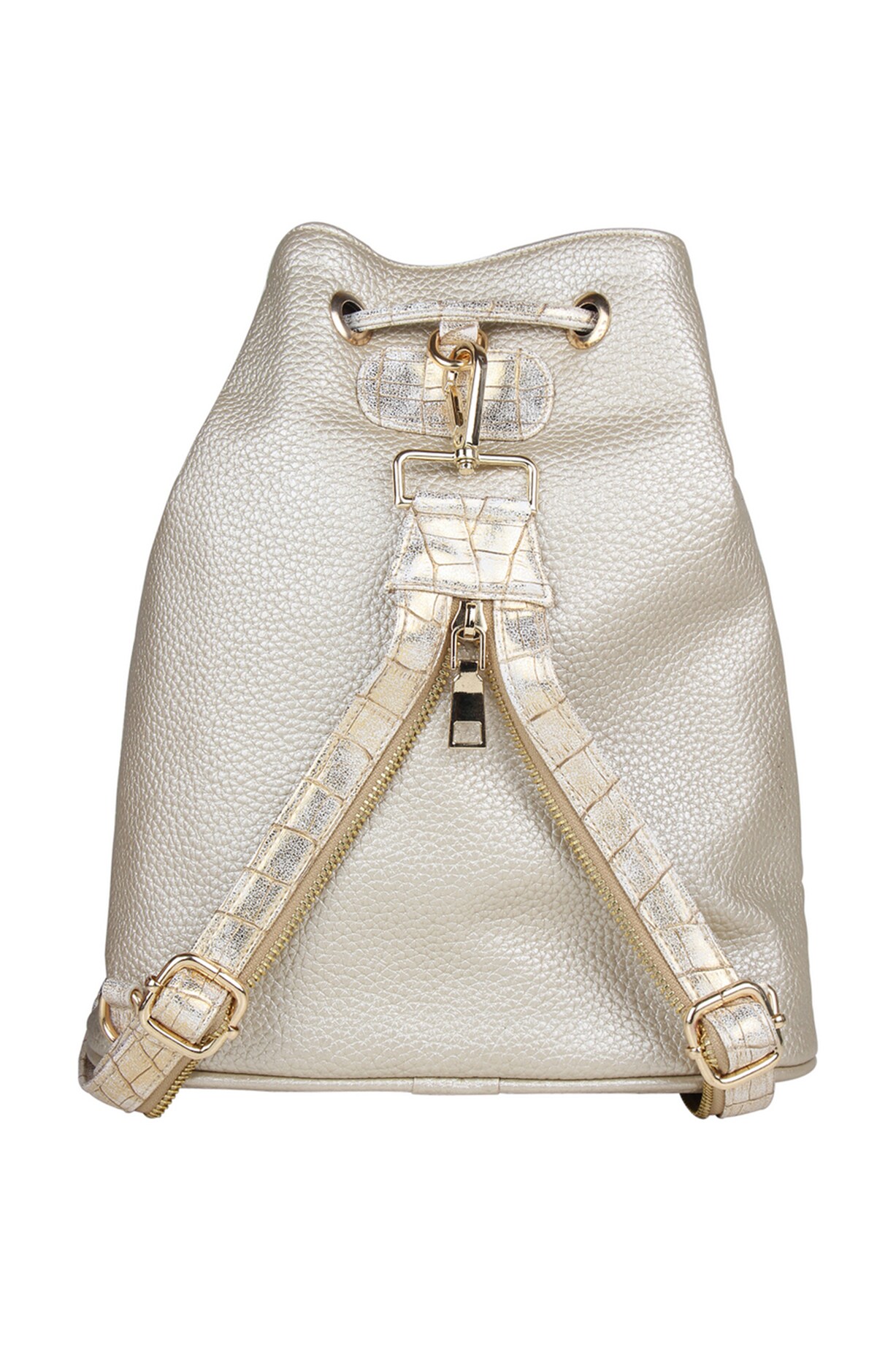 Bright Gold Faux Leather Backpack Bag by House of D'oro at Pernia's Pop ...