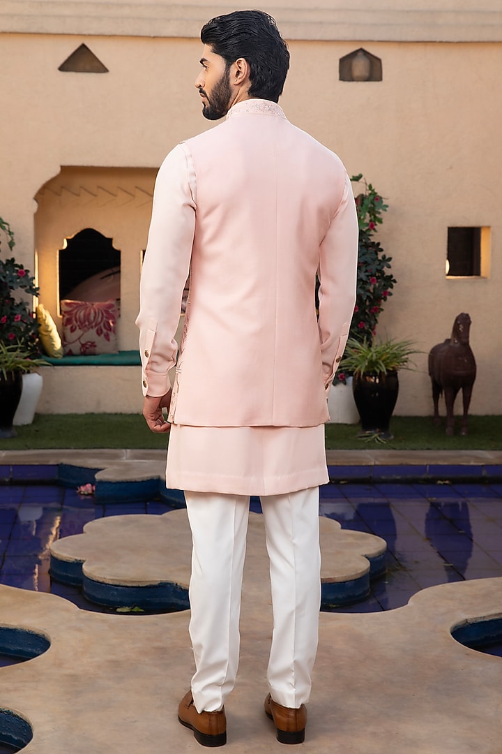 Pink Suiting Fabric Jawahar Jacket Set by Design O Stitch Men at Pernia ...
