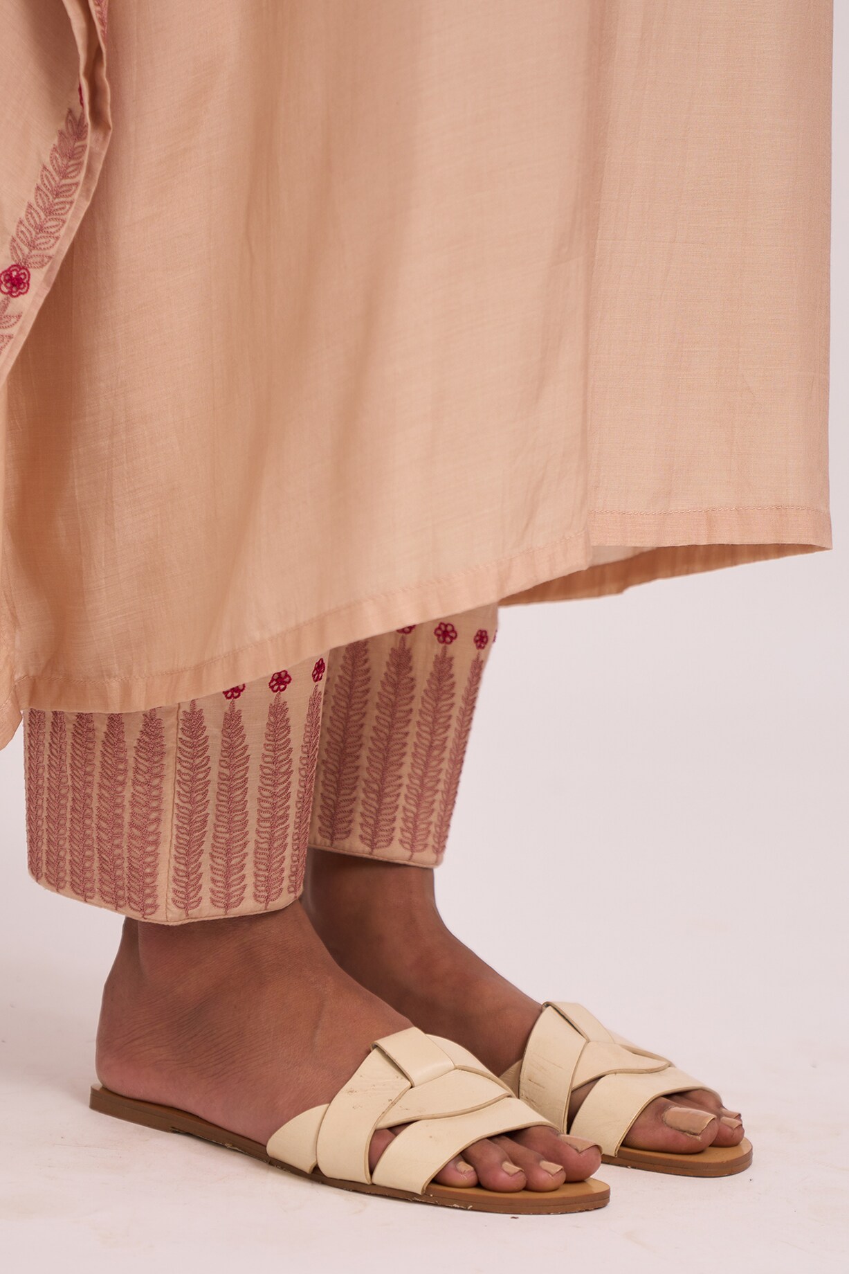Peach Embroidered Kaftan Kurta Set Design by Dot at Pernia's Pop Up ...