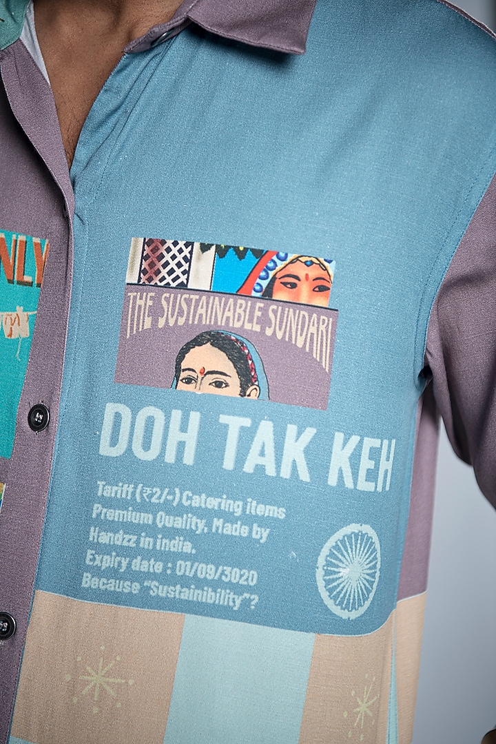 Multi-Colored Lyocell Tencel Flex Printed Shirt Design by Doh Tak Keh ...