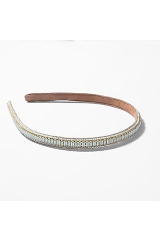 Mint Green Glass Crystal Headband by Deepa Gurnani at Pernia's Pop Up ...