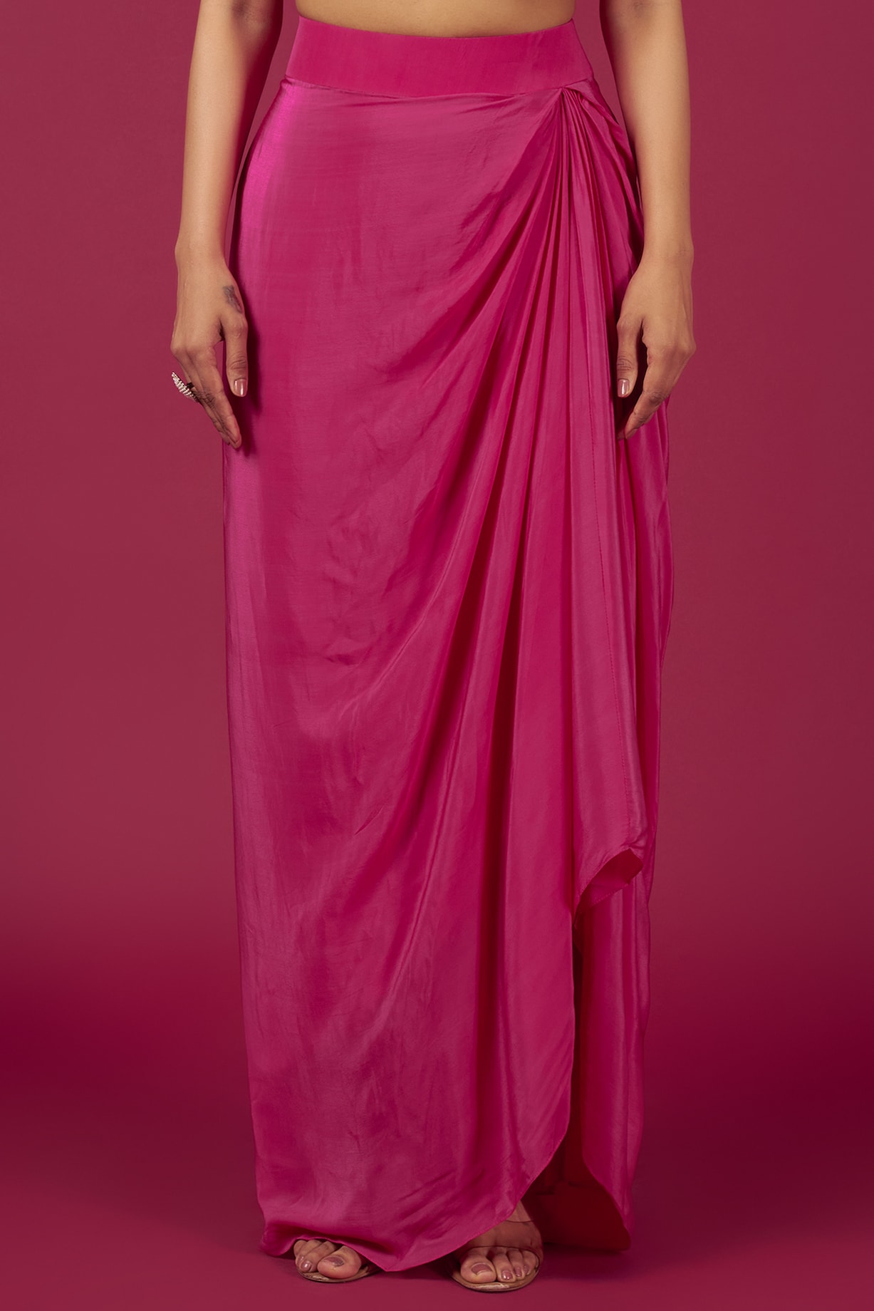 Hot Pink Organza Embroidered Cape Set by Blue Lotus at Pernia's Pop Up ...