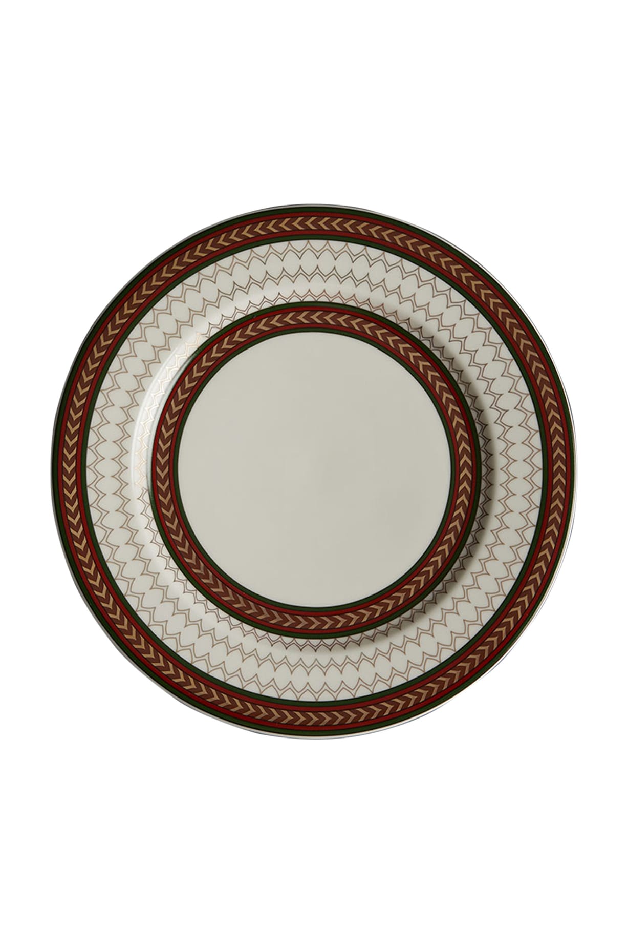 Ivory & Maroon Baagh Dinner Plate (Set of 4) by Ritu Kumar Home at ...