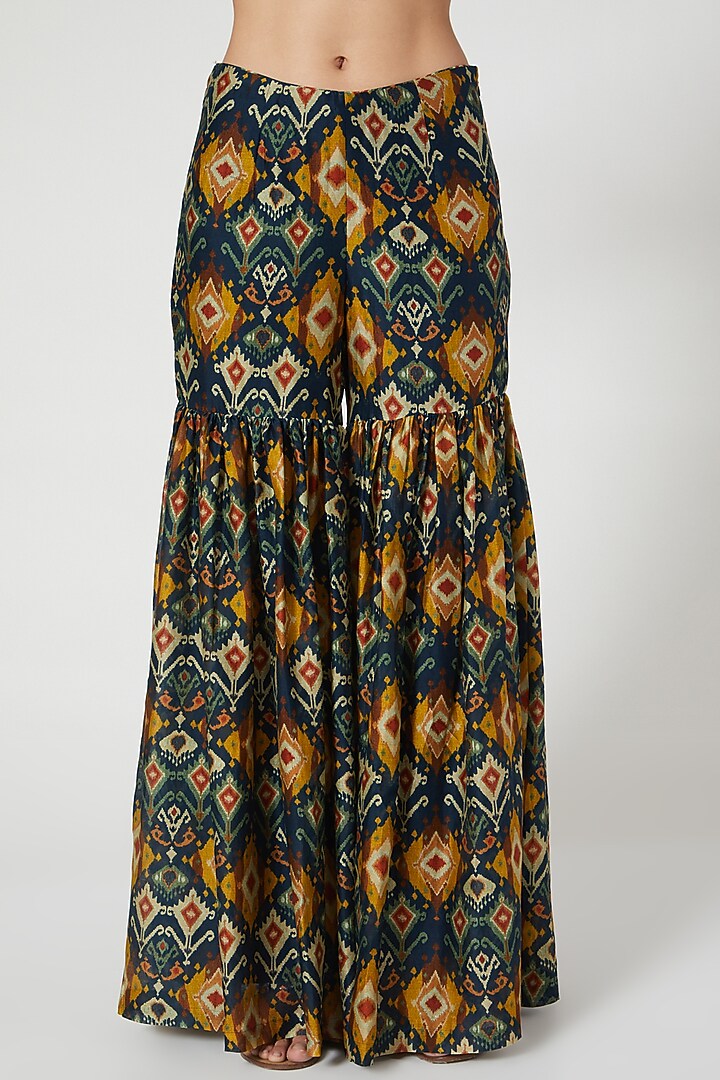 Midnight Blue Printed Sharara Set by Drishti & Zahabia at Pernia's Pop ...