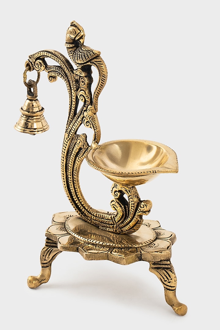 Gold Brass Peacock Diya Design by DecorTwist at Pernia's Pop Up Shop 2026