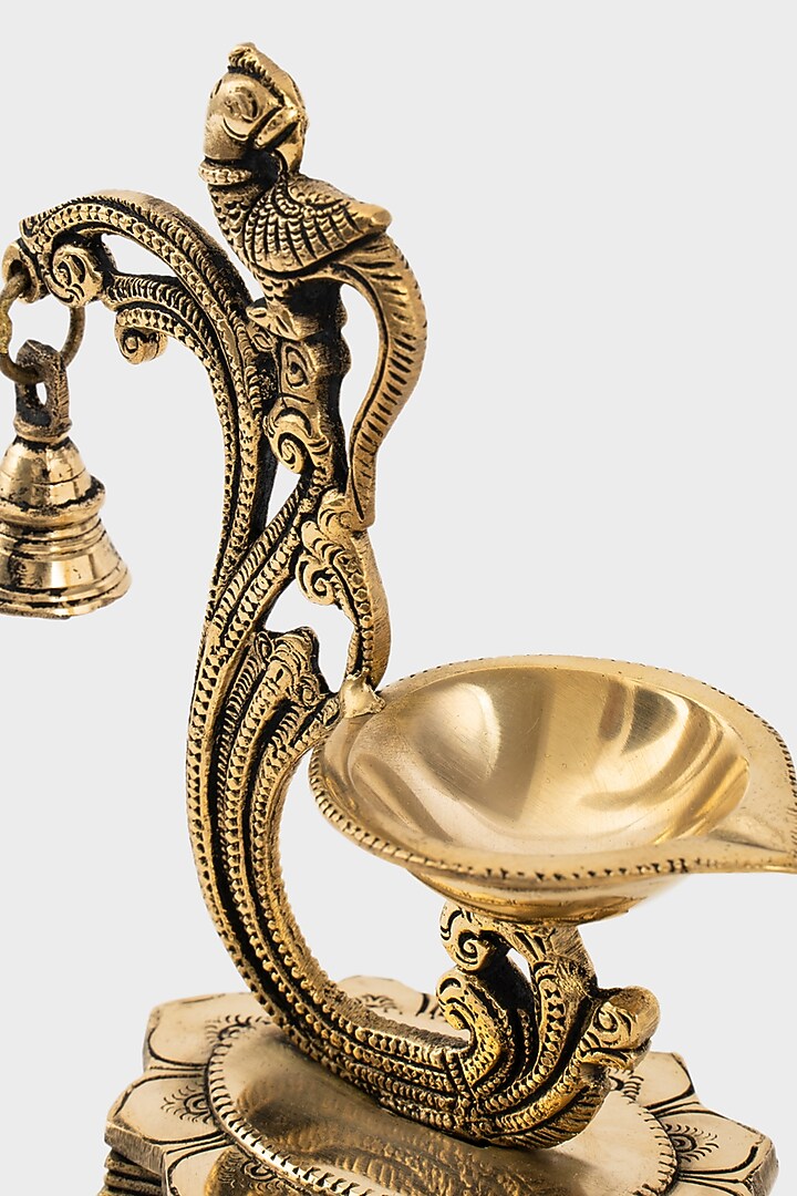 Gold Brass Peacock Diya Design by DecorTwist at Pernia's Pop Up Shop 2026