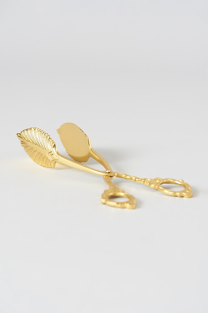 Gold Brass Leaf Pastry Tong by Dune Homes at Pernia's Pop Up Shop 2024