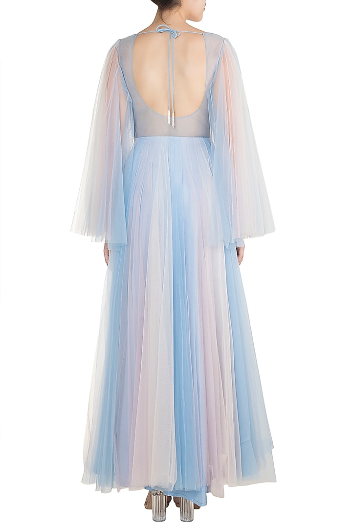 Powder Blue Anarkali With Churidar Pants by DiyaRajvvir at Pernia's Pop ...