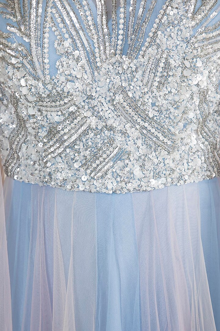 Powder Blue Anarkali With Churidar Pants by DiyaRajvvir at Pernia's Pop ...