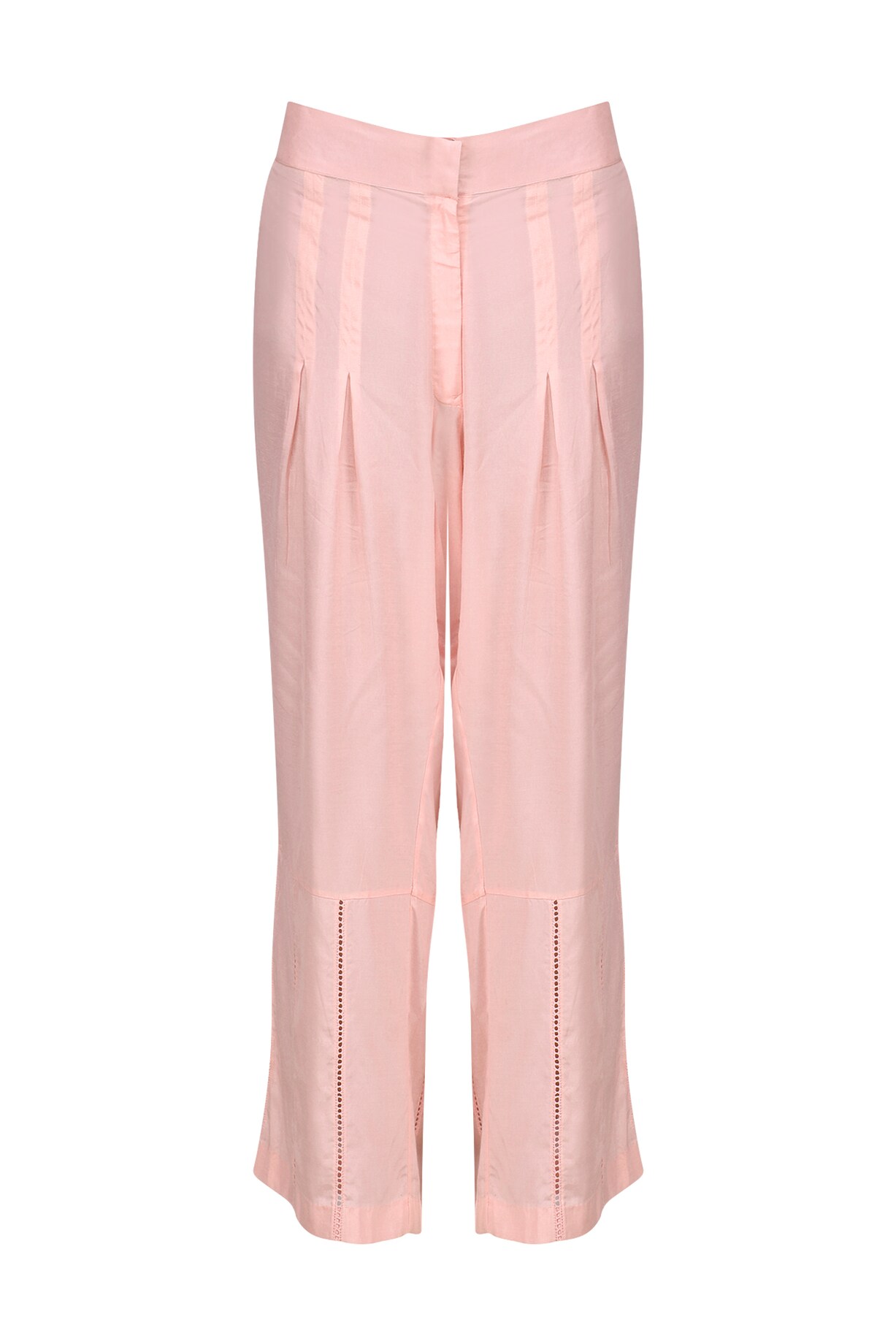 Pink and off white patra embroidered kurta set available only at Pernia ...